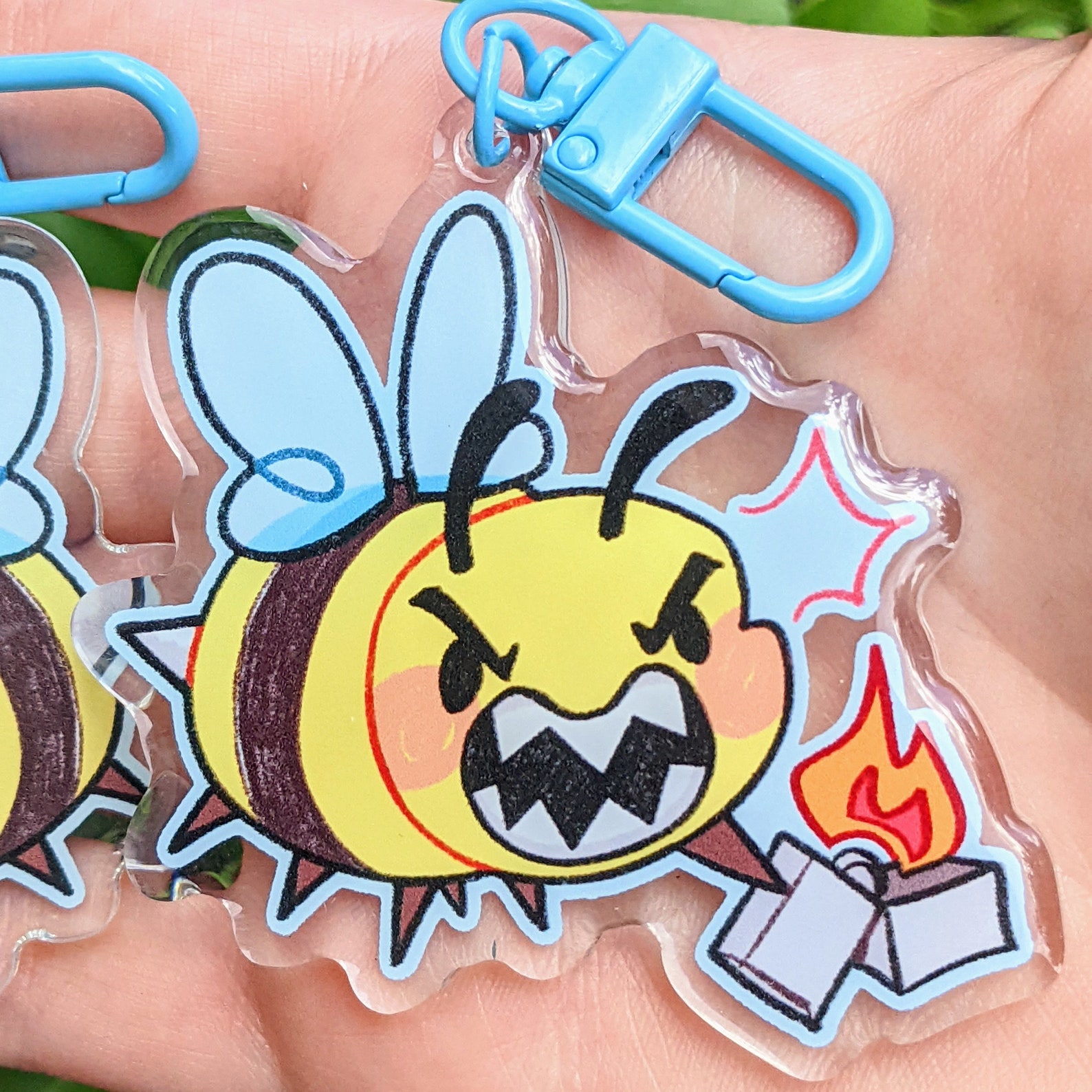 Chaotic Bee Keychains // Acrylic 3in Keychain - Etsy