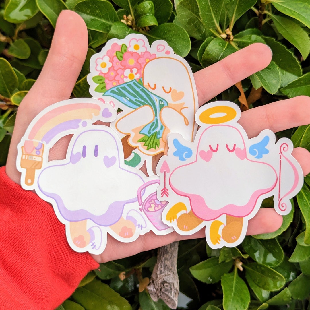 Valentine Ghost Waterproof Stickers! - Etsy
