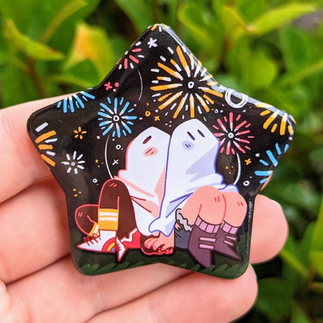 Firework Ghosts Large Star Button! 2.25" - Etsy
