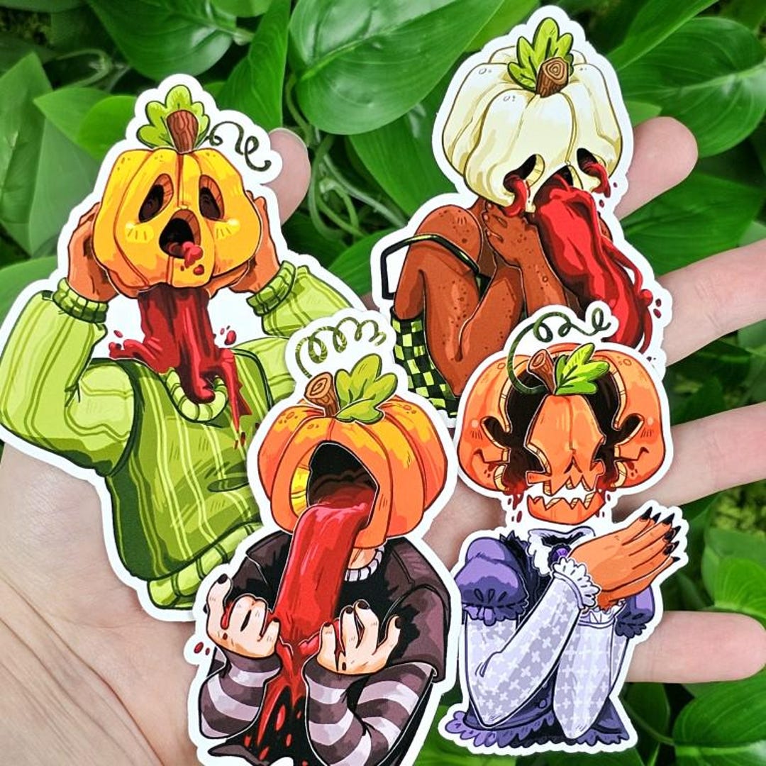 Gore Pumpkin Head Version 2 Stickers - Etsy