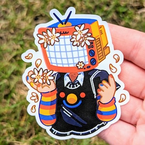 TV Head Cute Waterproof Stickers! - Etsy