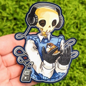 Aesthetic Chilling Skeleton Waterproof Stickers! - Etsy