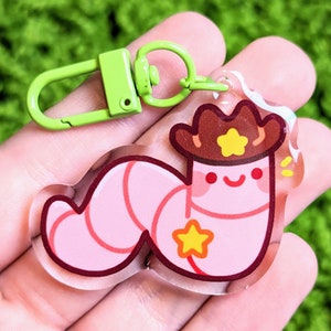 Cowboy Worm Acrylic Keychains! - Etsy