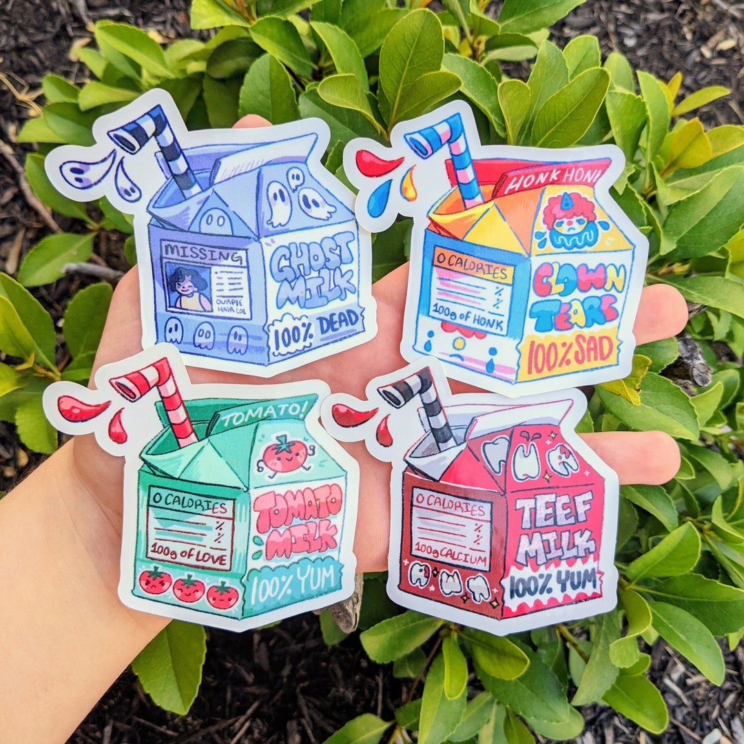 Milk Carton Waterproof Sticker Set! - Etsy