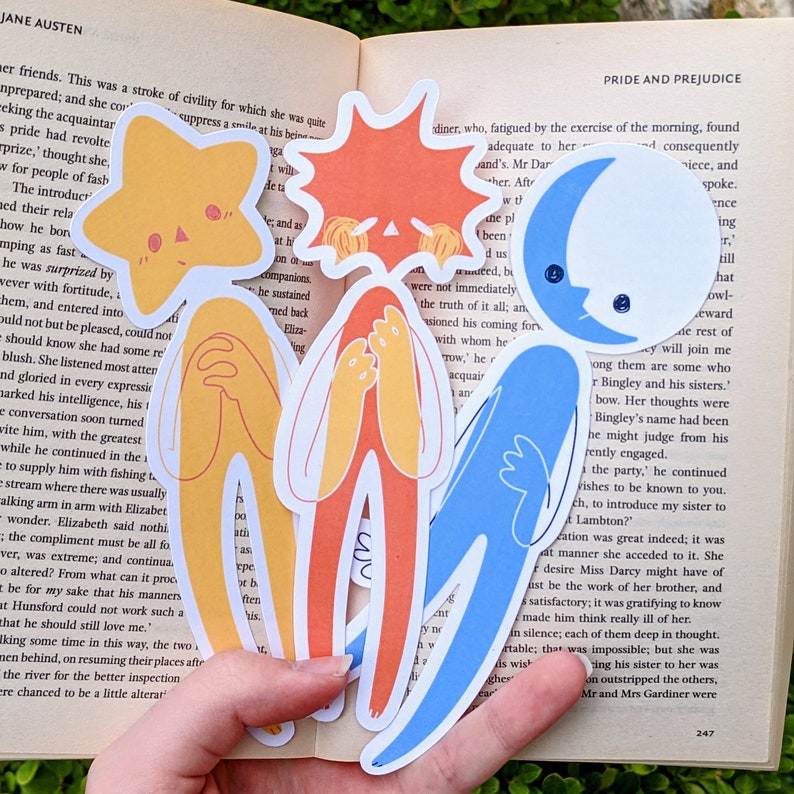 Minimalistic Space People Bookmarks // Double Sided Bookmarks - Etsy