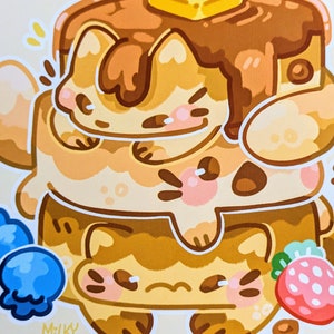 Pancake Kitty Large Square Print - Etsy