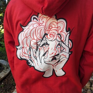 Red Droopy Eye Girl Zip-up Jacket - Etsy