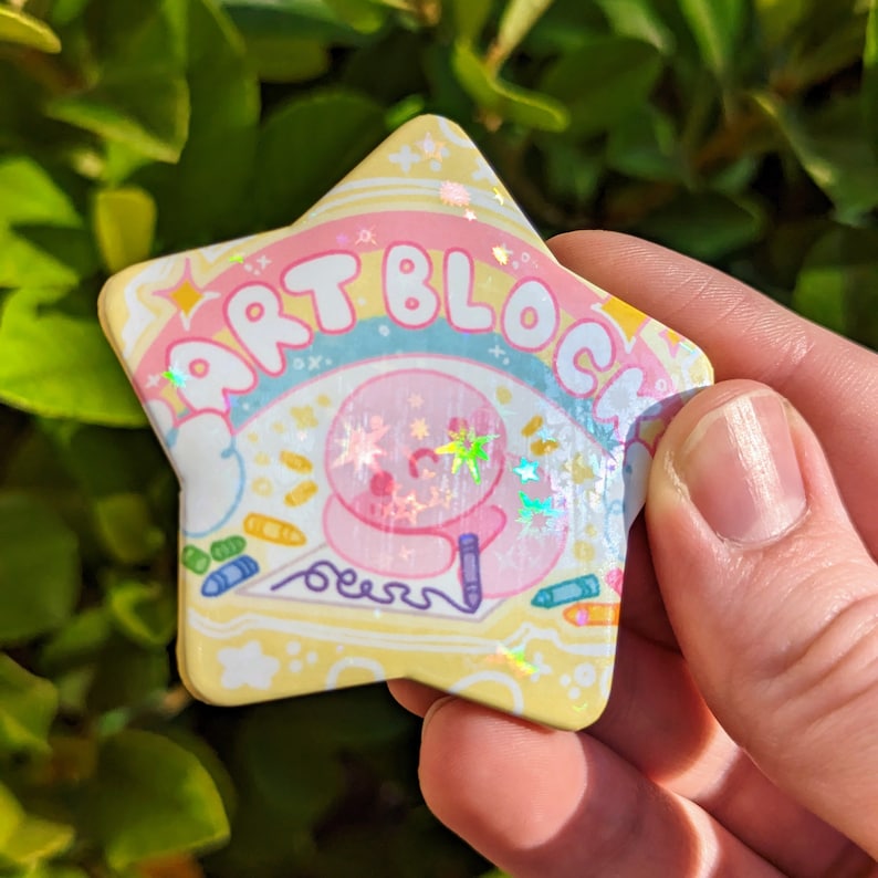 Art Block Large Glitter Star Button! 2.25" - Etsy