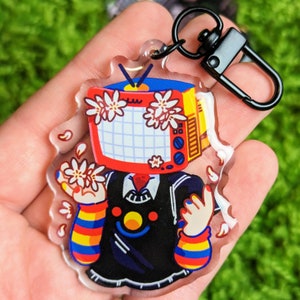 TV Head Cute Acrylic Keychains! - Etsy