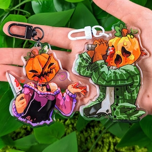 Gore Pumpkin Head Keychains - Etsy