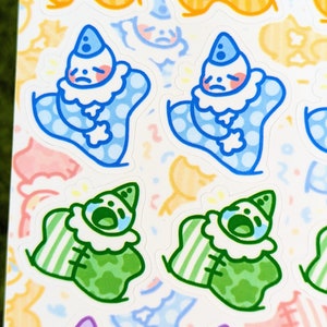 Cute Lil Clowns Waterproof Sticker Sheet! - Etsy