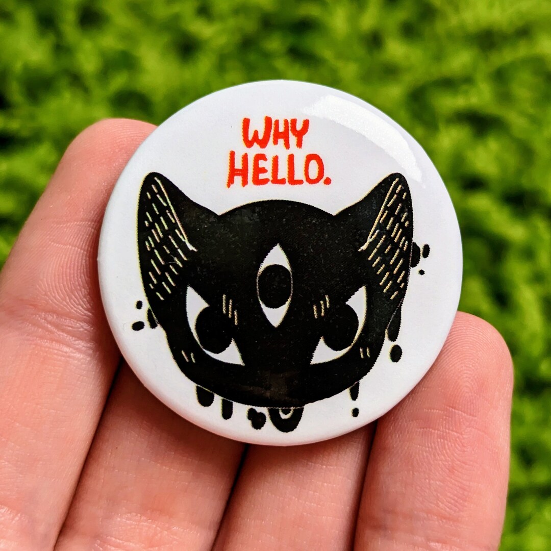 Creepy Cat Button! 1.5" - Etsy
