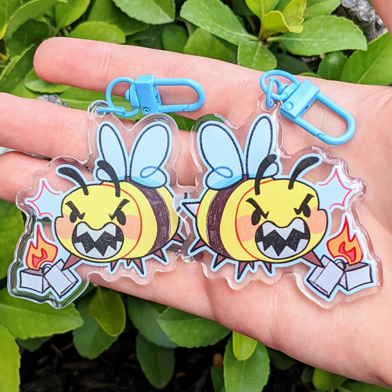 Chaotic Bee Keychains // Acrylic 3in Keychain - Etsy