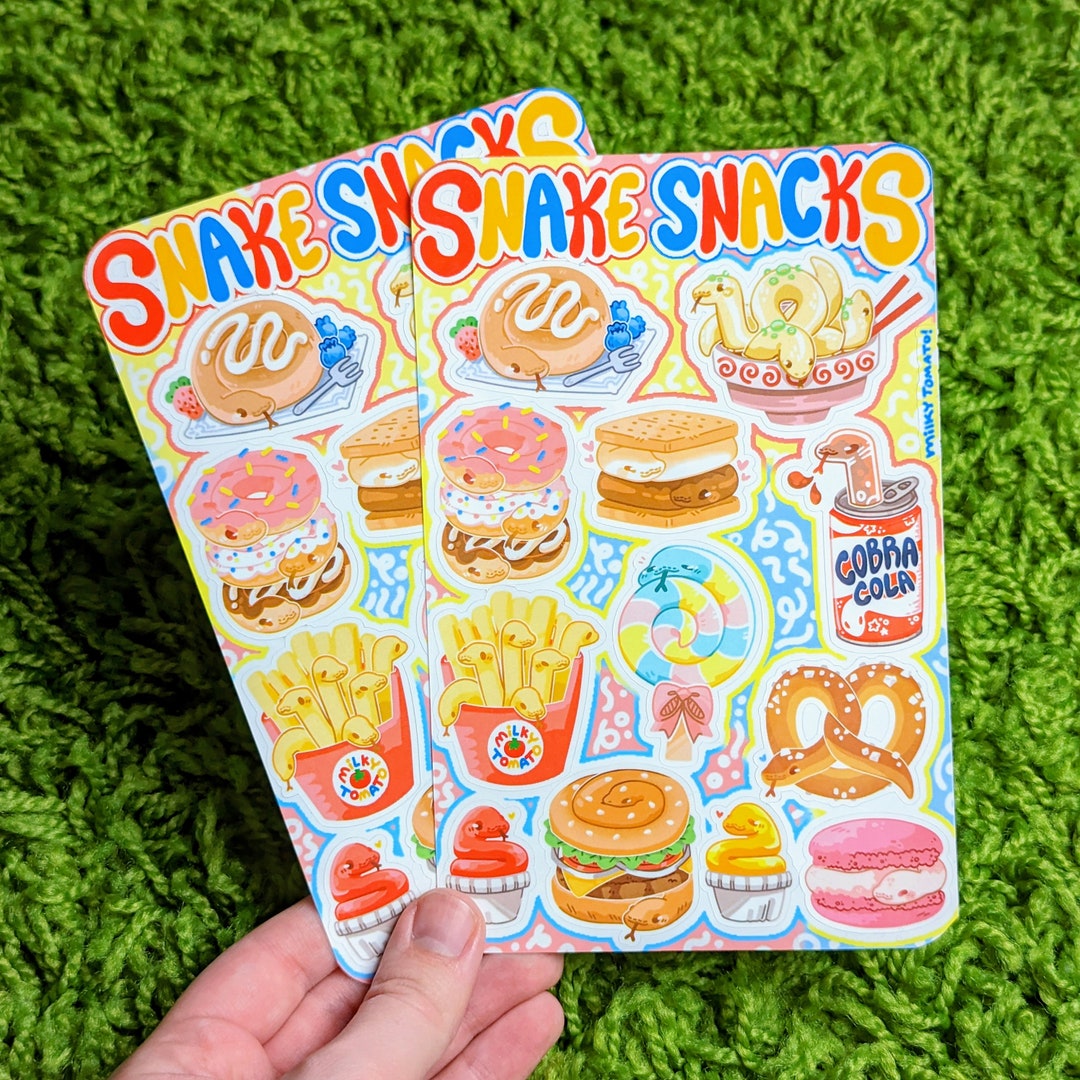 Snake Snacks Waterproof Sticker Sheet! - Etsy