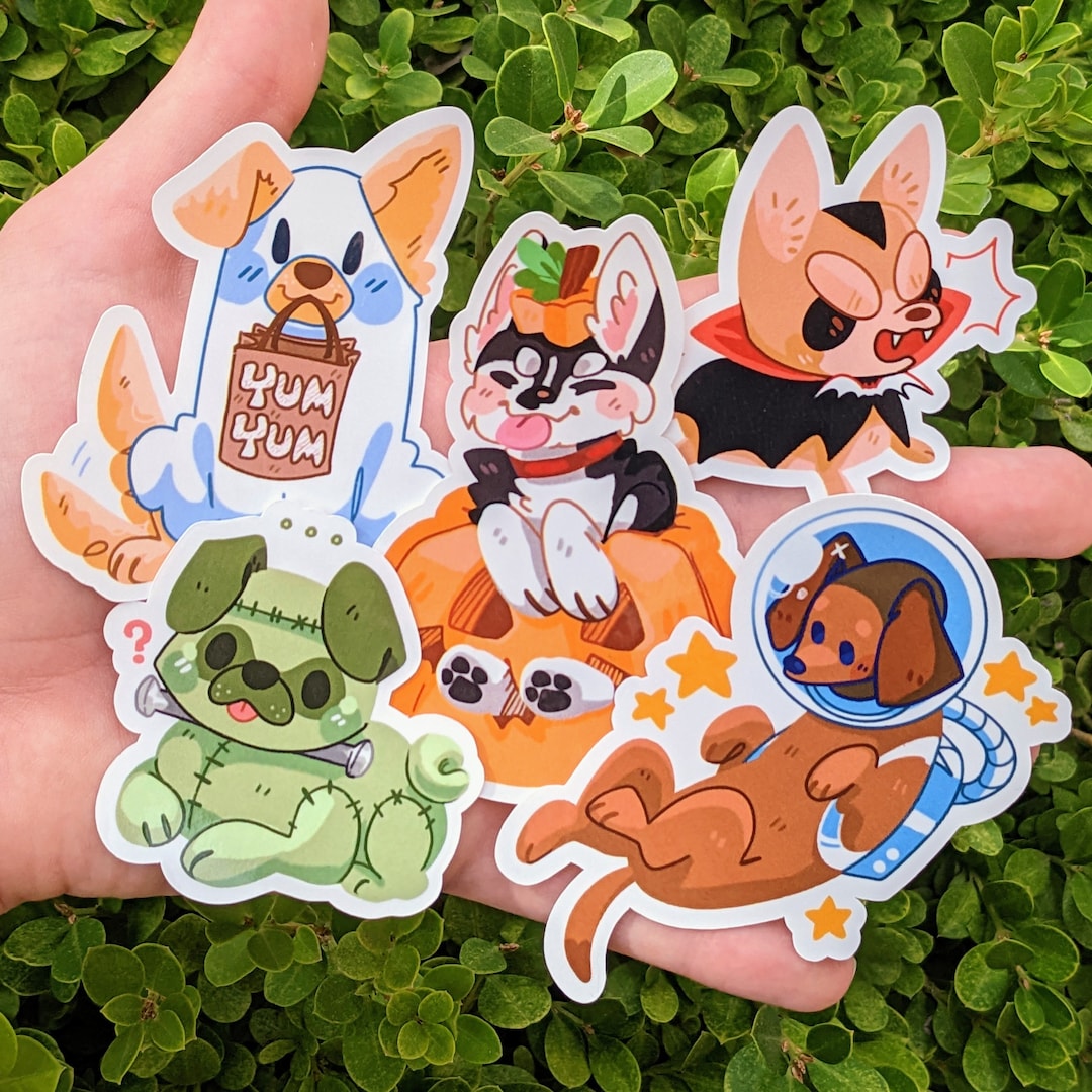Halloween Puppies Waterproof Sticker Set! - Etsy