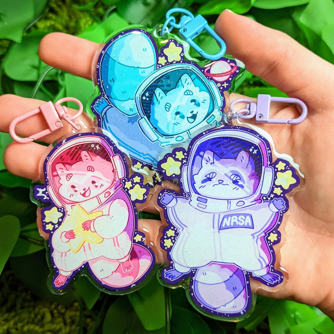 Space Raccoons Sparkly Keychains! - Etsy
