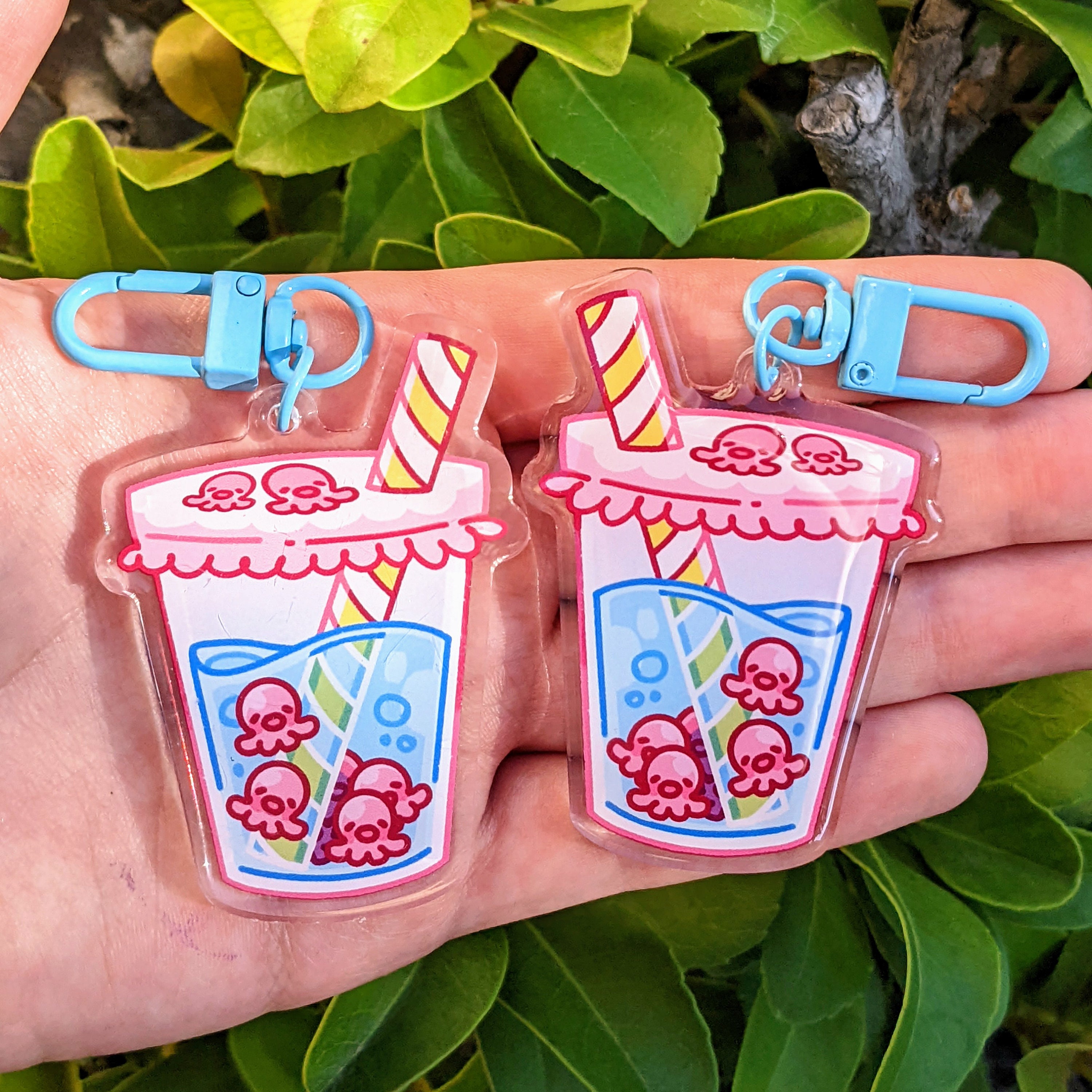 Cute Boba Keychains Acrylic 25in Keychains Etsy