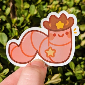 Cowboy Worm Waterproof Stickers! - Etsy