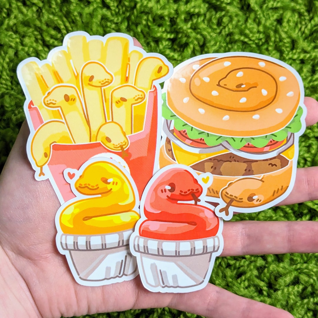 Snake Snack Fast Food Waterproof Sticker Set! - Etsy
