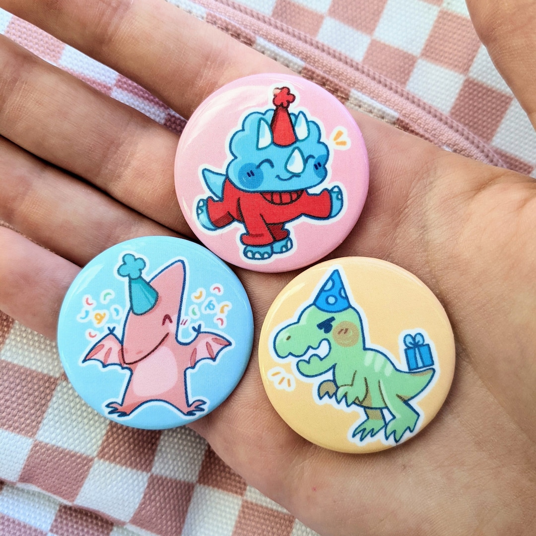 Party Dino Button Set! 1.5" - Etsy