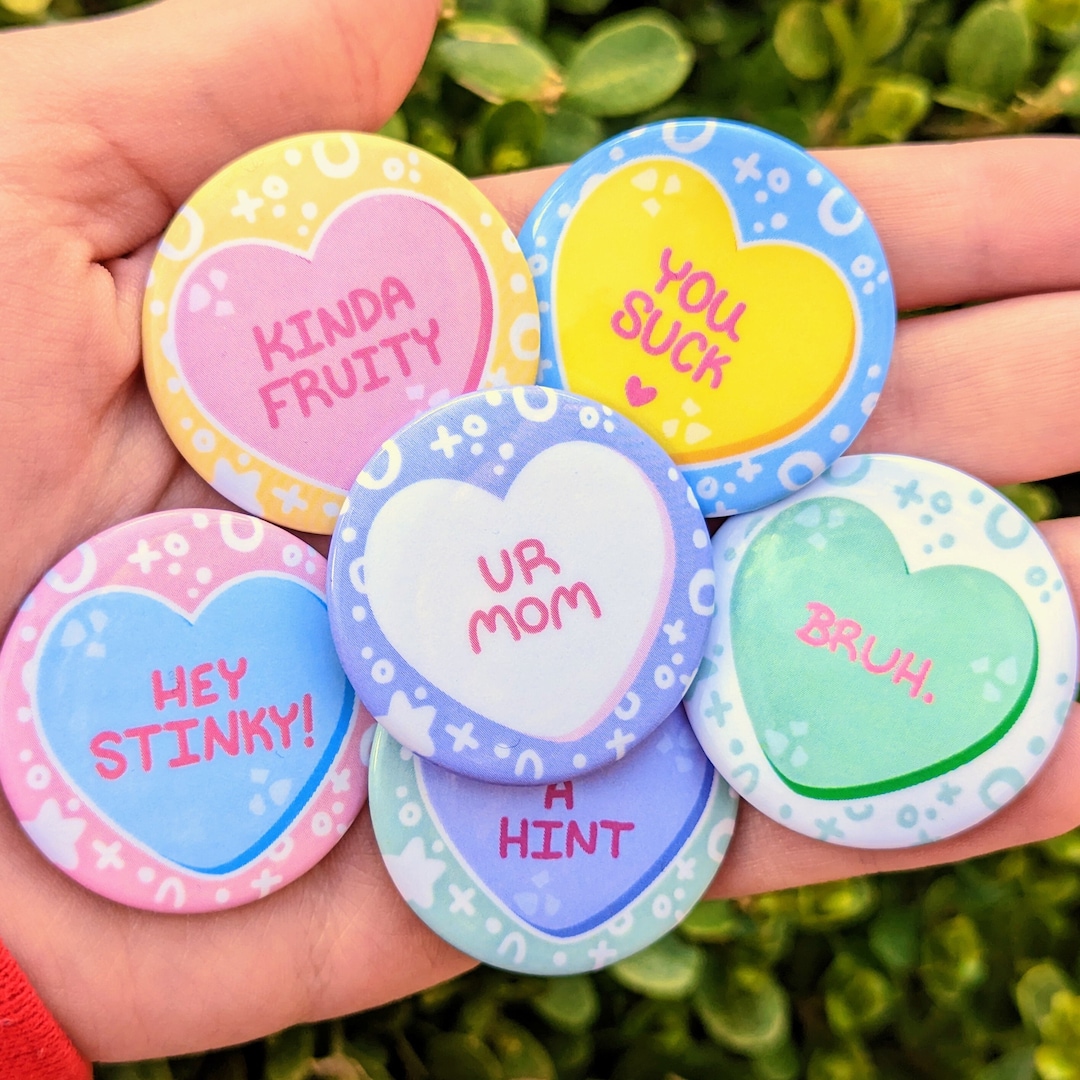 Valentine Heart Buttons! 1.5" - Etsy