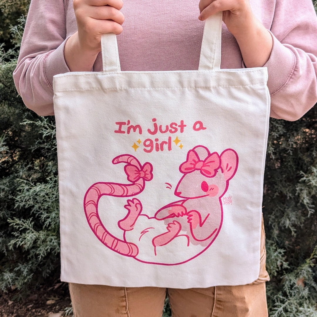 Just a Girl Rat Tote Bag! - Etsy