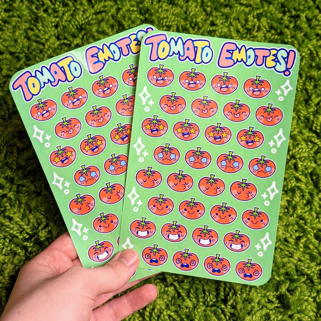 Cute Tomato Emotes Waterproof Sticker Sheet! - Etsy