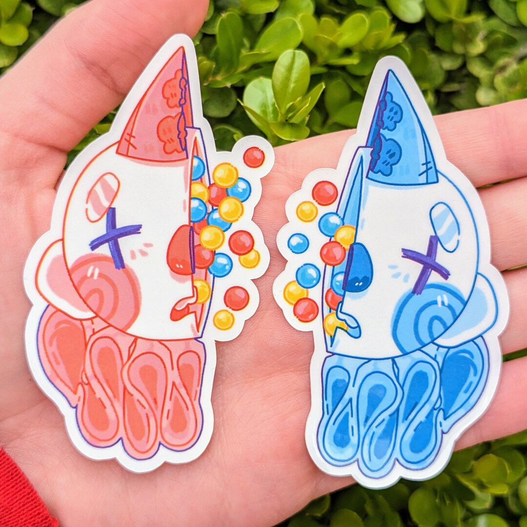 Split Gum Ball Clown Waterproof Stickers! - Etsy