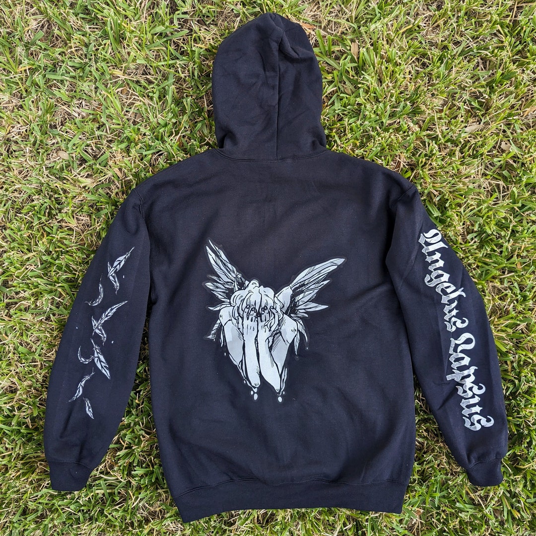 Black Fallen Angel Zip-up Jacket - Etsy