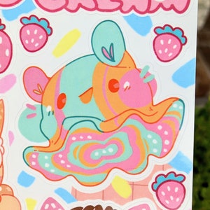 Octo Ice Cream Waterproof Sticker Sheet! - Etsy