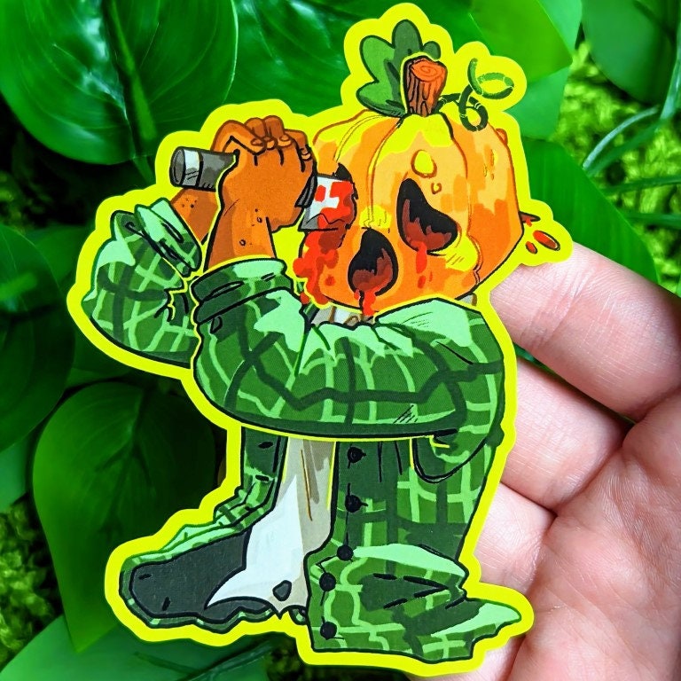 Gore Pumpkin Head Stickers - Etsy