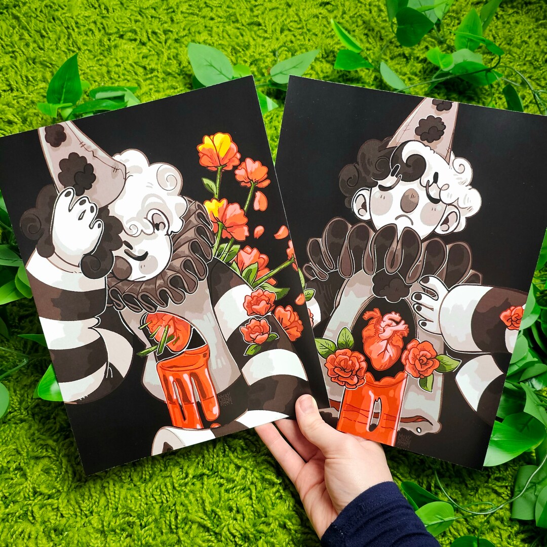 Bleeding Heart Clown Large Prints - Etsy
