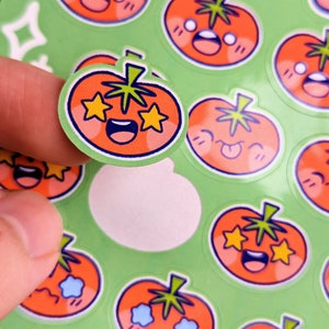 Cute Tomato Emotes Waterproof Sticker Sheet! - Etsy
