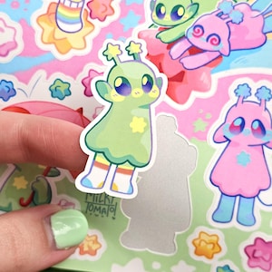 Cute Alien Sticker Sheet! - Etsy