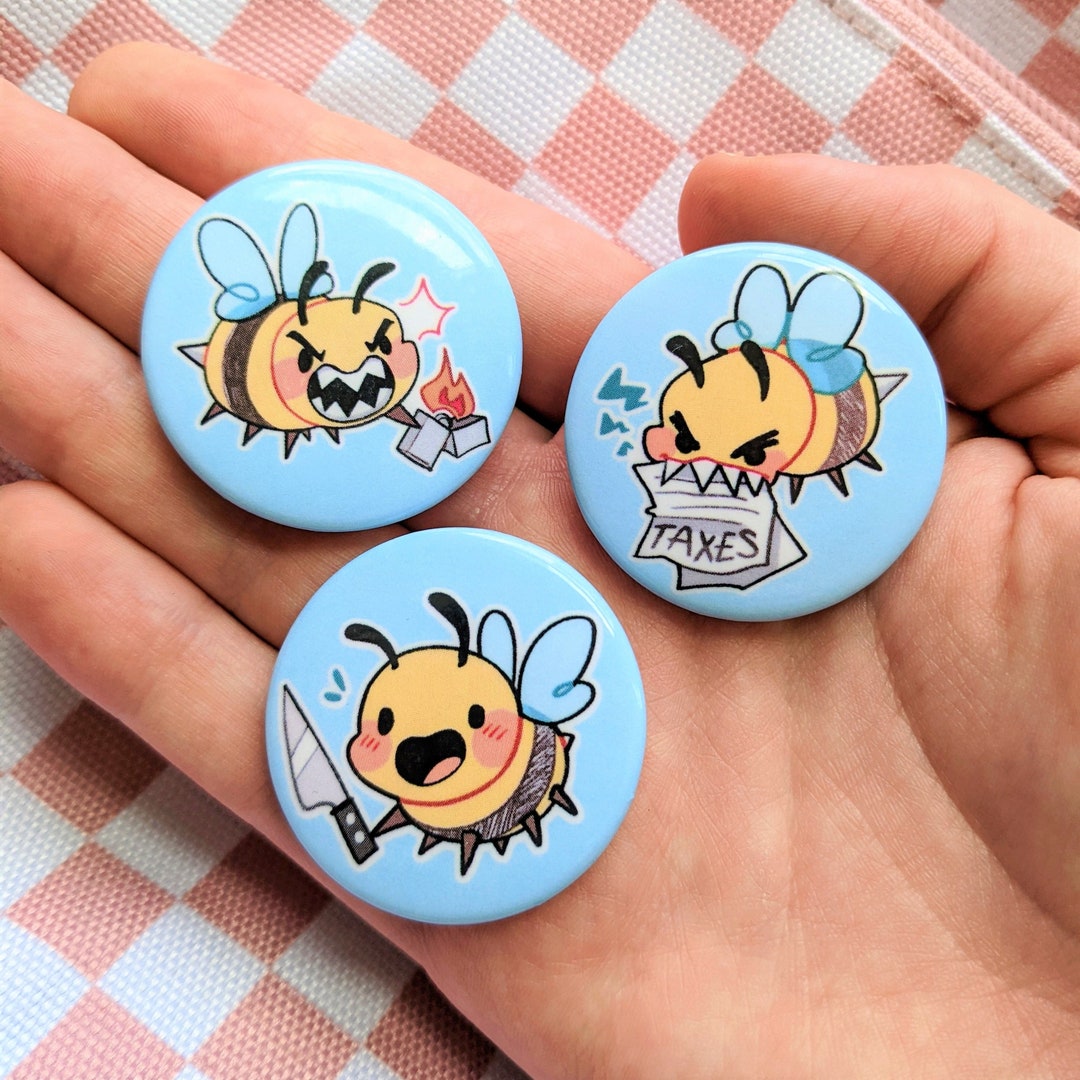 Chaotic Bee Button Set! 1.5" - Etsy
