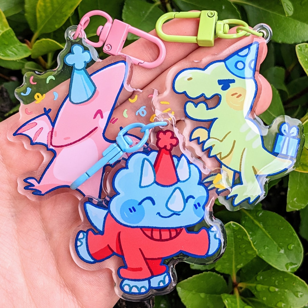 Party Dino Keychains! - Etsy