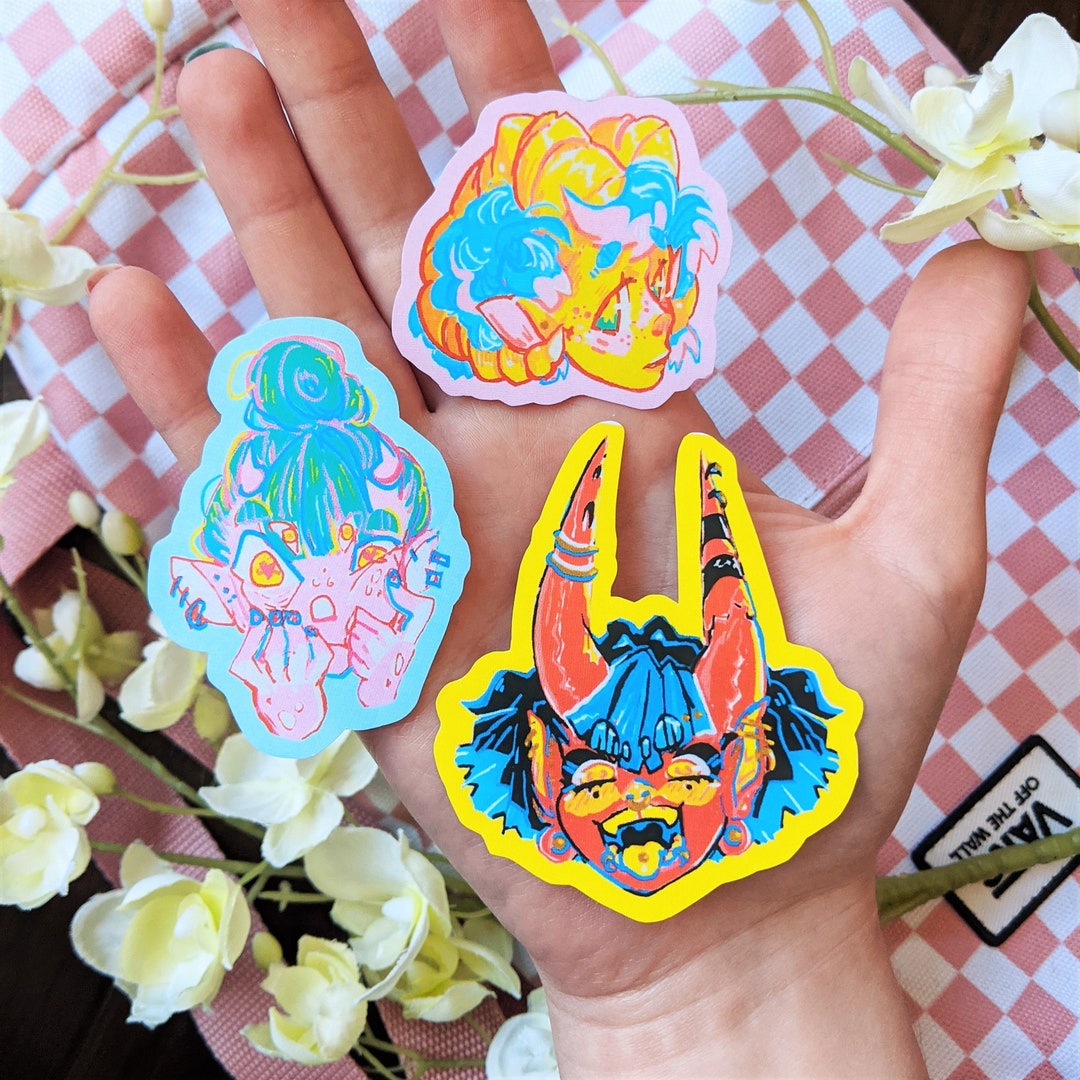 Demon Girl Waterproof Sticker Set! - Etsy