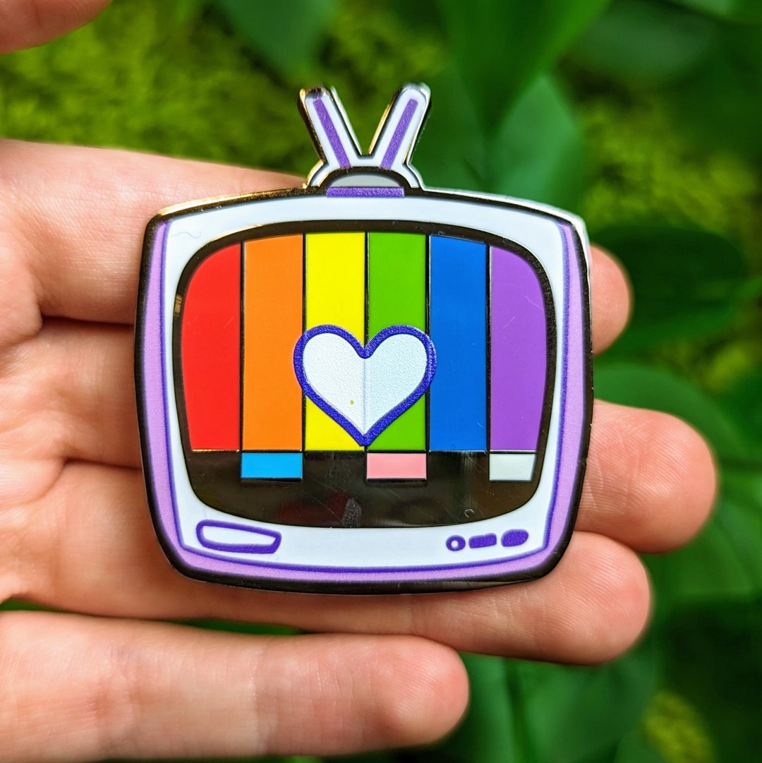 Rainbow TV Enamel Pin 1.5in - Etsy