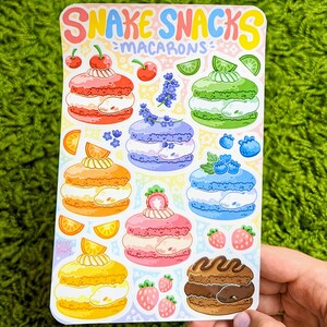 Snake Snacks Macarons Waterproof Sticker Sheet! - Etsy