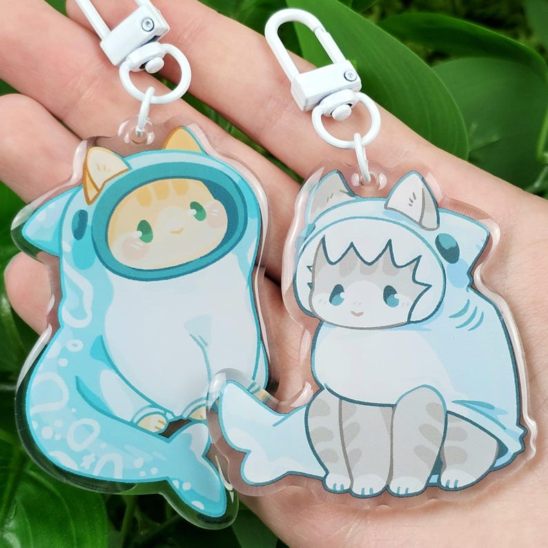 Cats in Sea Creature Costumes Keychains! - Etsy
