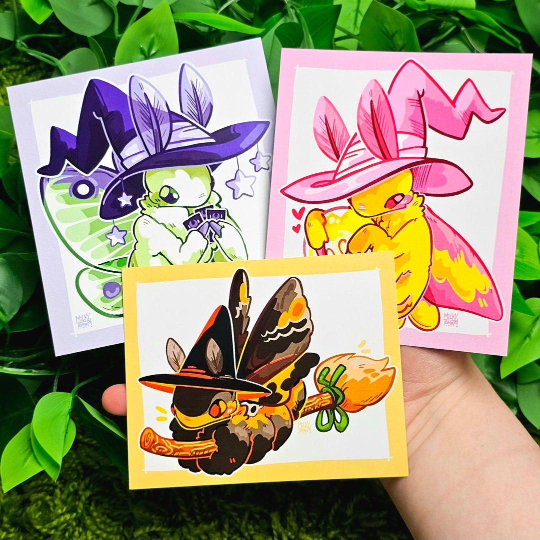 Moth Witch Mini Prints - Etsy