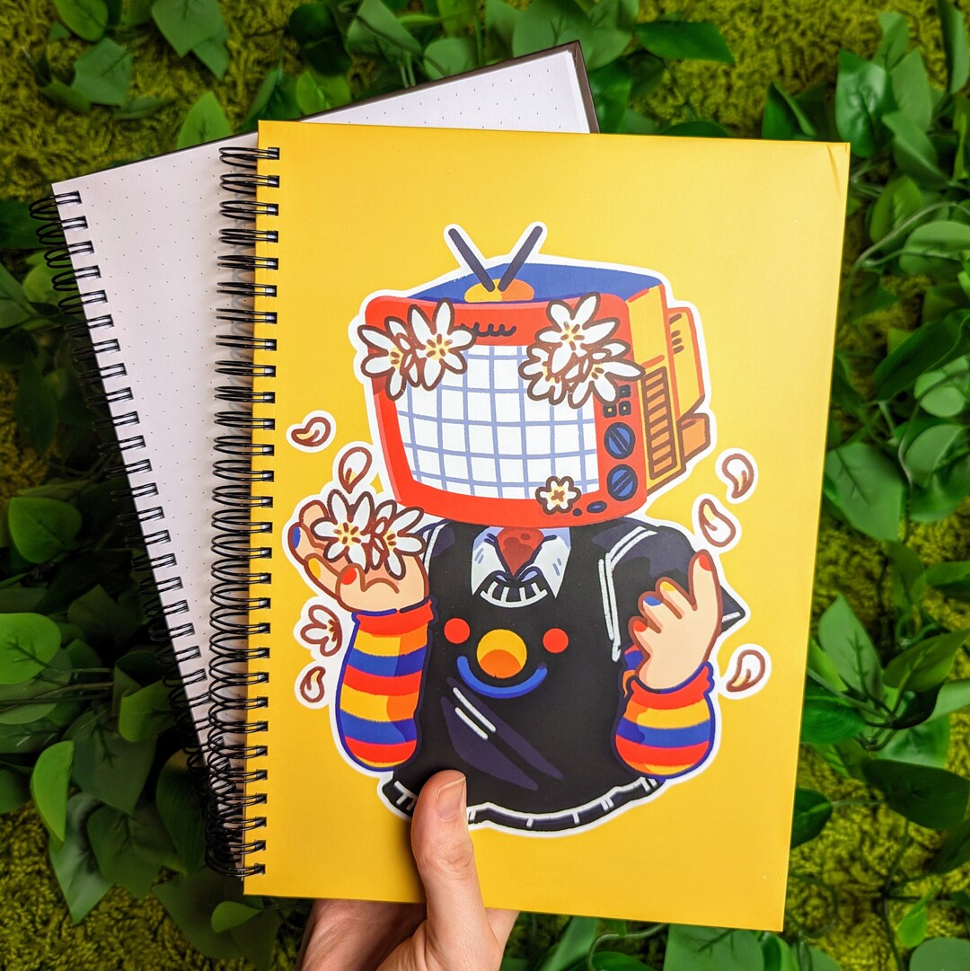 Primary Clown TV Head Hardback Dotted Notebook! - Etsy