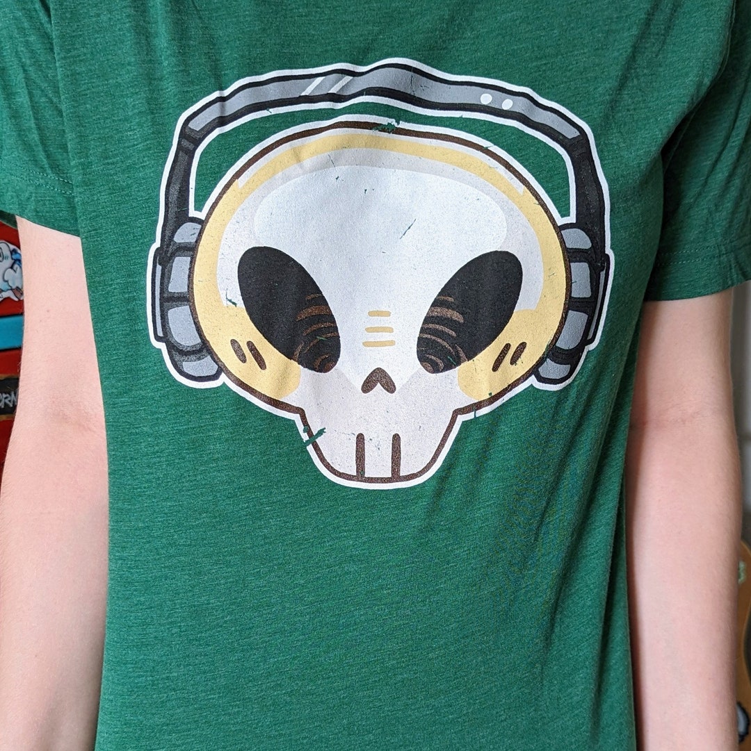 Short-sleeve Green Cade Skull T-shirt - Etsy