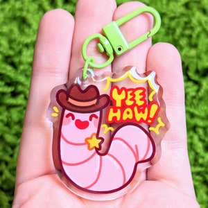 Cowboy Worm Acrylic Keychains! - Etsy