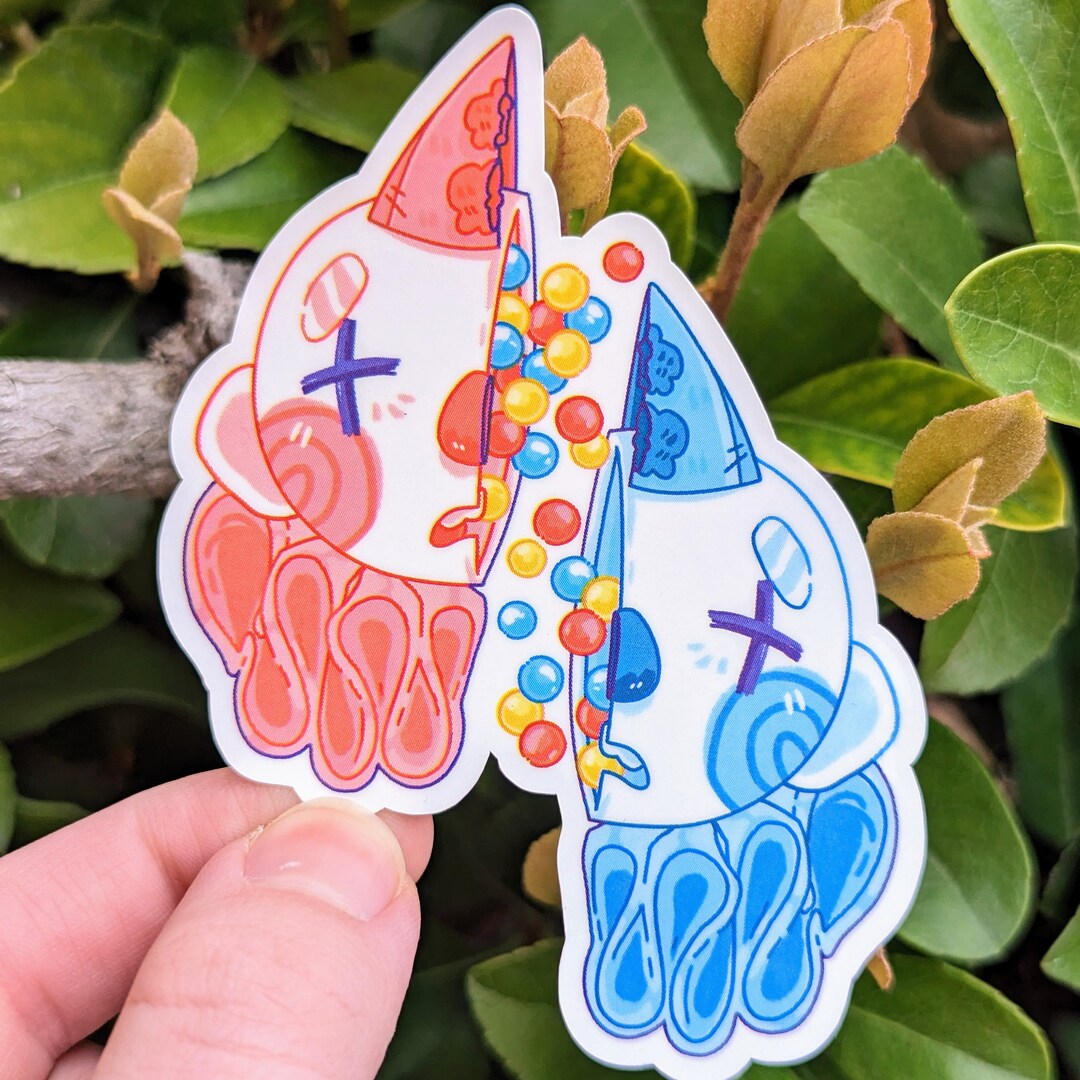 Split Gum Ball Clown Duo Waterproof Sticker! - Etsy