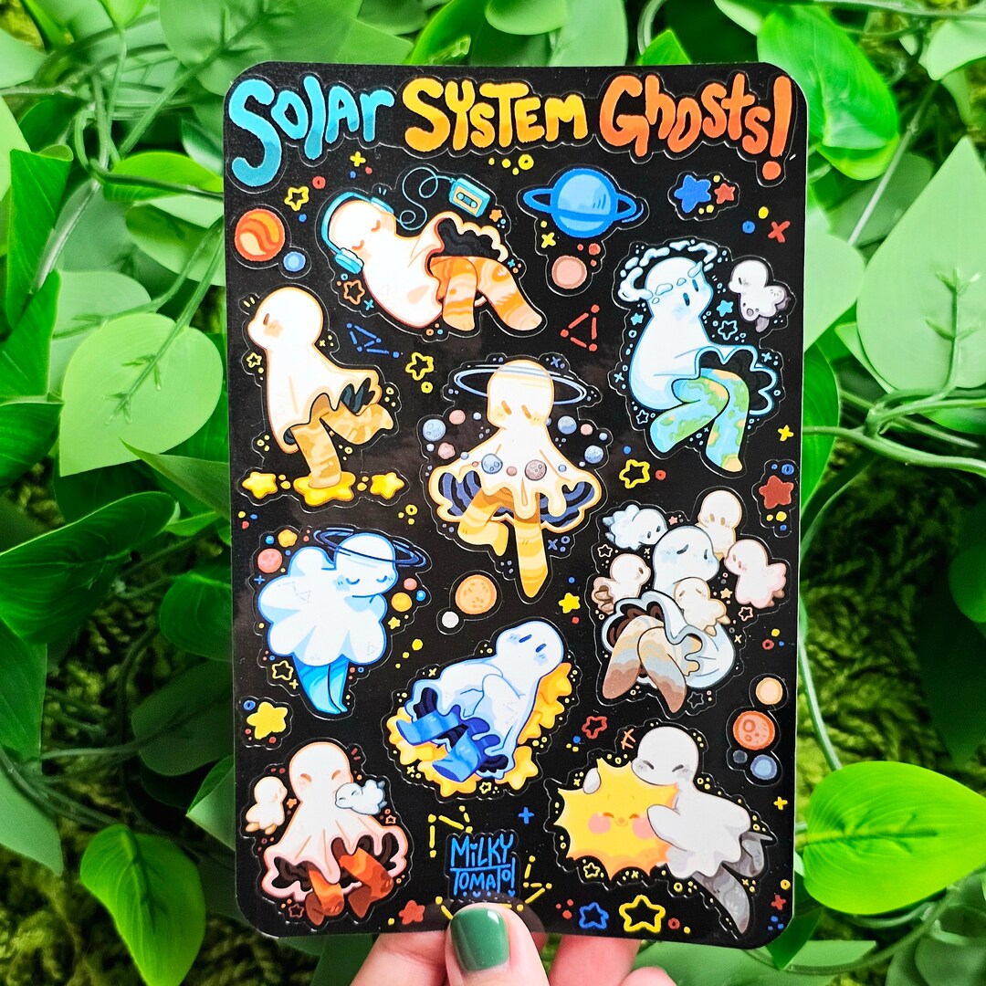 Solar System Ghost Sticker Sheet - Etsy