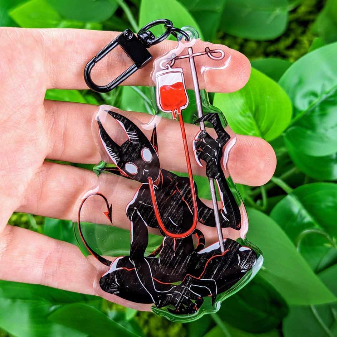 Blood Bag Demon Keychain - Etsy