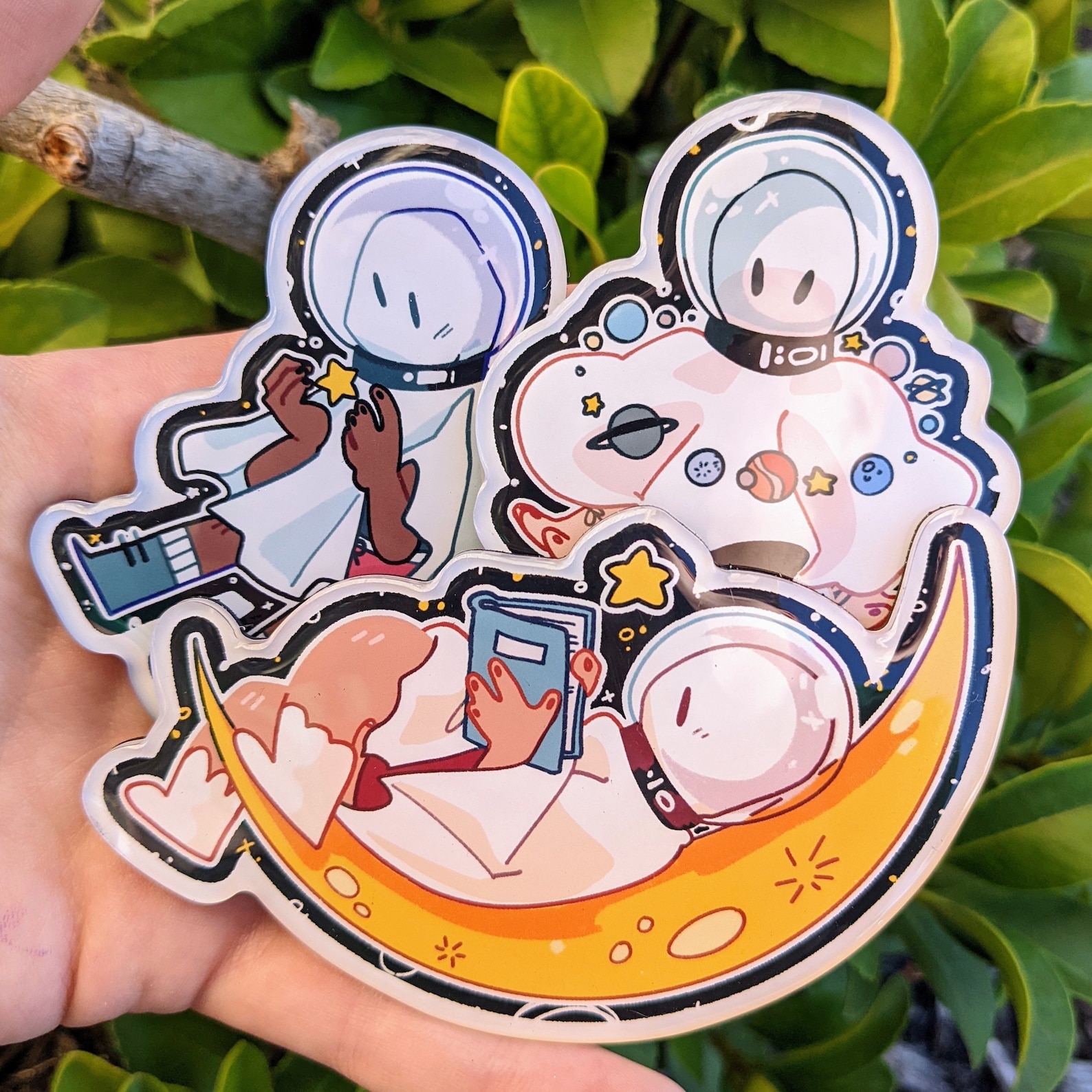 Cute Space Ghost Magnets // Epoxy 3in Magnet - Etsy