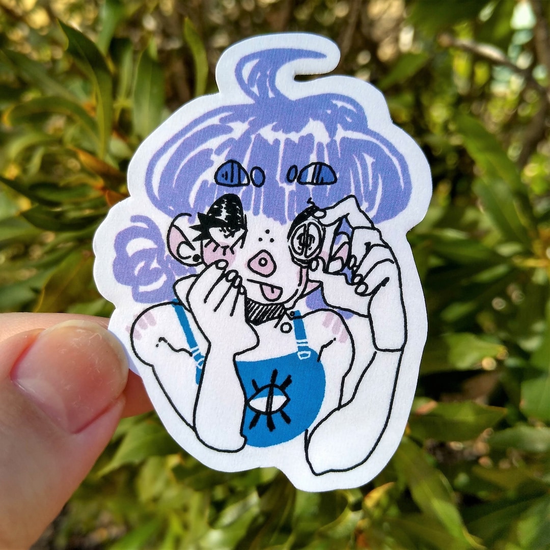 Split Eye Girl Waterproof Sticker - Etsy