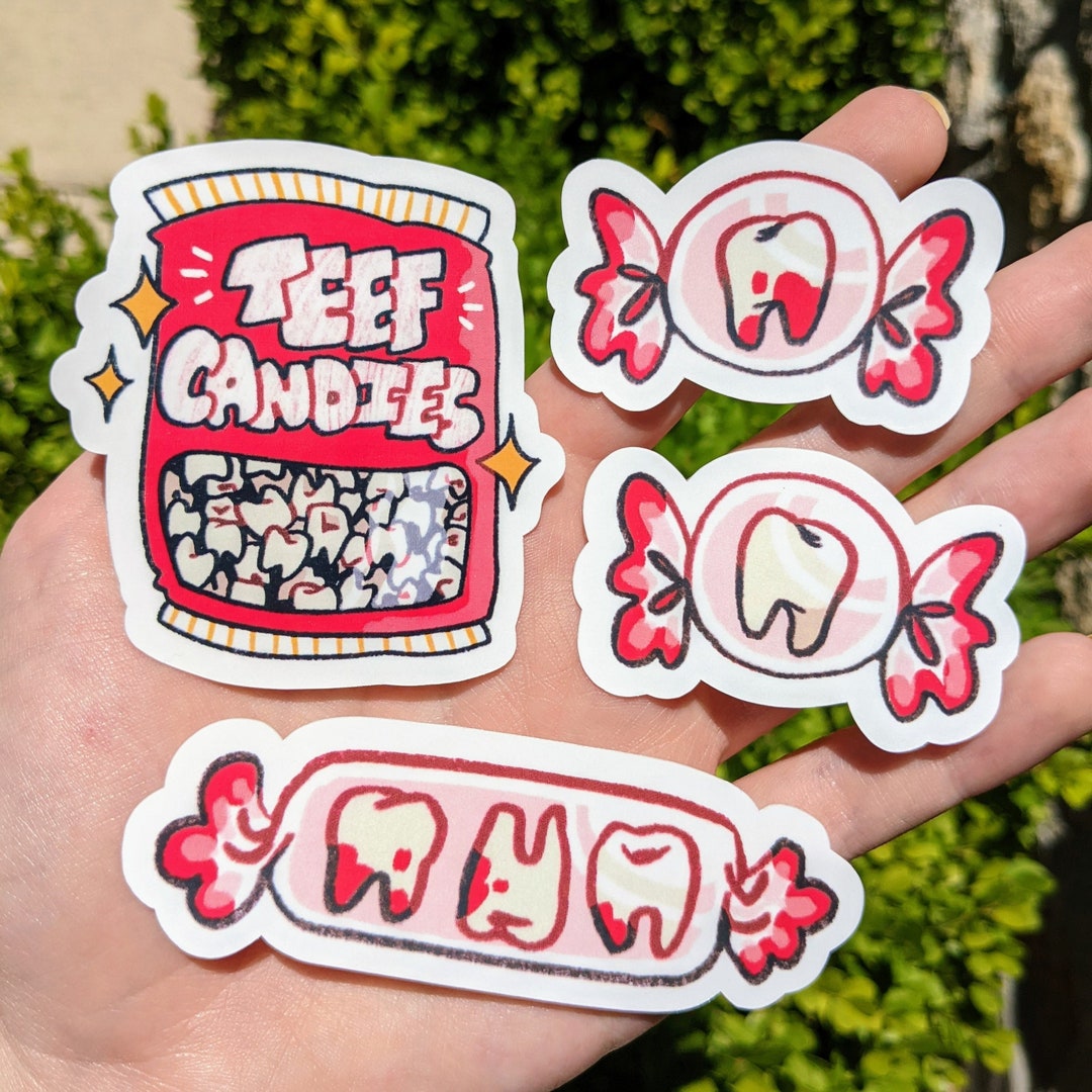 Teeth Candy Waterproof Sticker Set! - Etsy